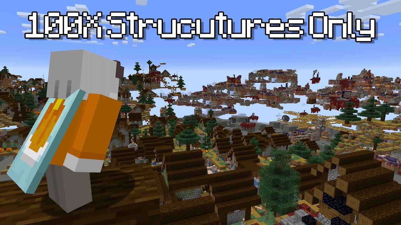 Beating Minecraft In A 100x Structure Only World