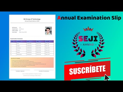 🎓 Annual Examination Slip Generator Web App | Google Apps Script + Google Sheet