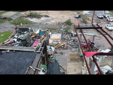 Drone Video of the damage after the tornado overnight in Ruston, LA - 04/25/2019