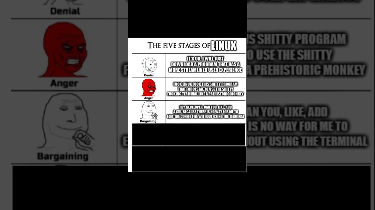 Five stages of Linux #programmerhumor #shorts #short
