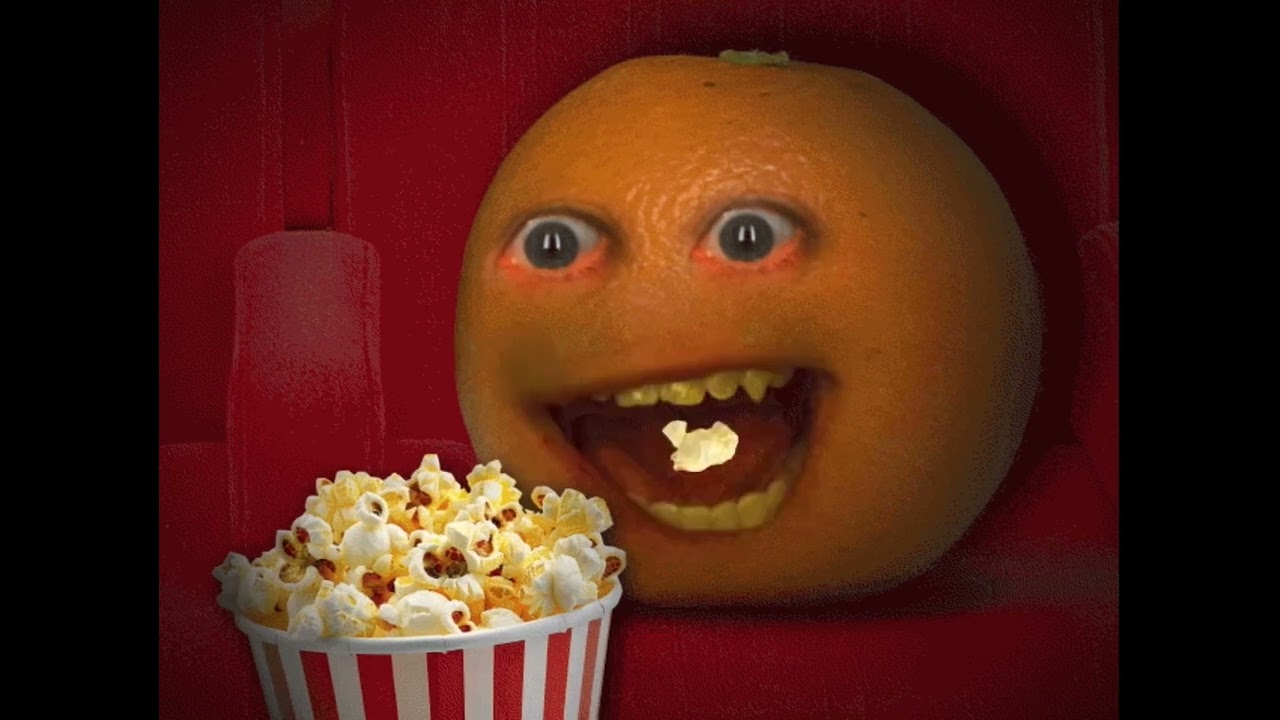 Annoying Orange Eating Popcorn GIF
