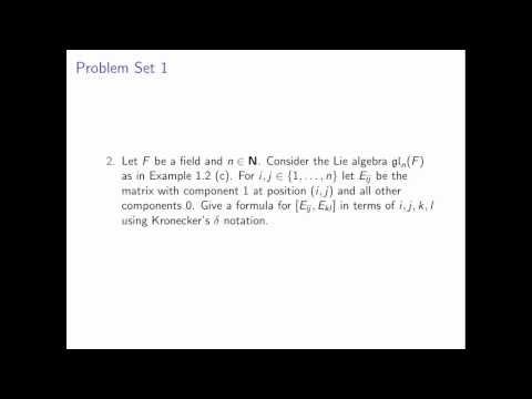 Lie algebras - problem set 1