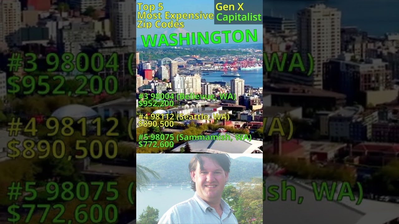 Top 5 Most Expensive WASHINGTON Home areas by zip code.