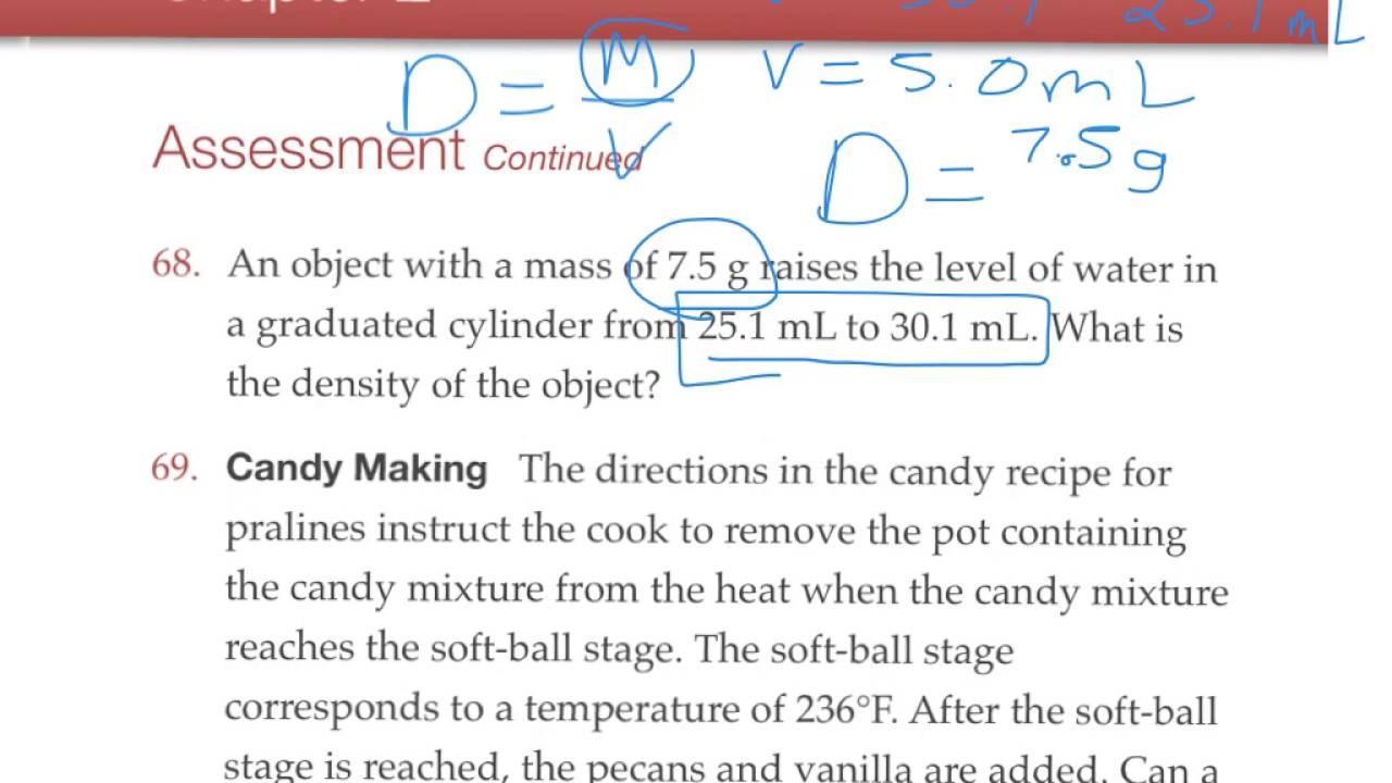 Density problem - solving for density when given two volumes