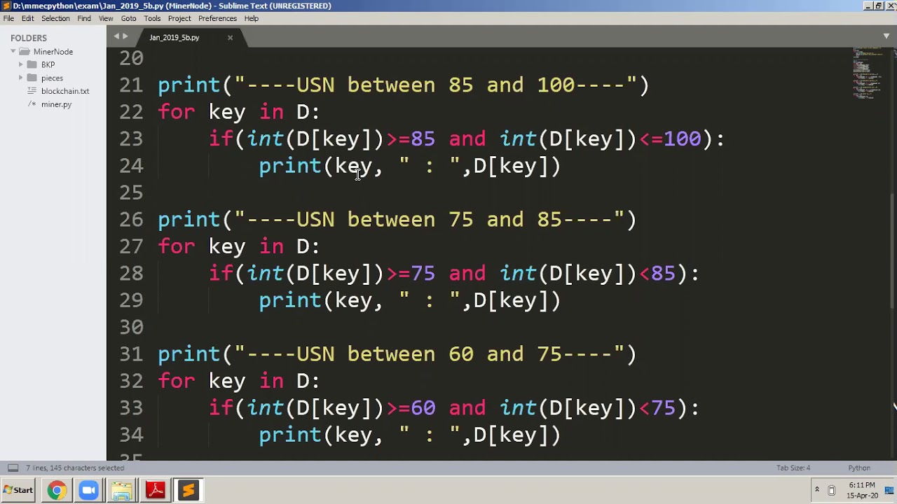 Python Application Programming - Solving VTU Question Paper