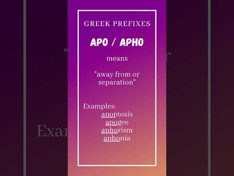 Greek Prefixes - Apo / Apho #shorts