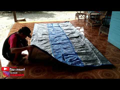 cara melipat terpal tenda acara untuk dijadikan kolam ikan | part 2