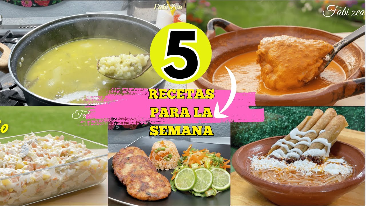 5 MENÚS PARA LA SEMANA 💰 Recetas Caseras, Fáciles y ECONÓMICAS para Toda la Semana