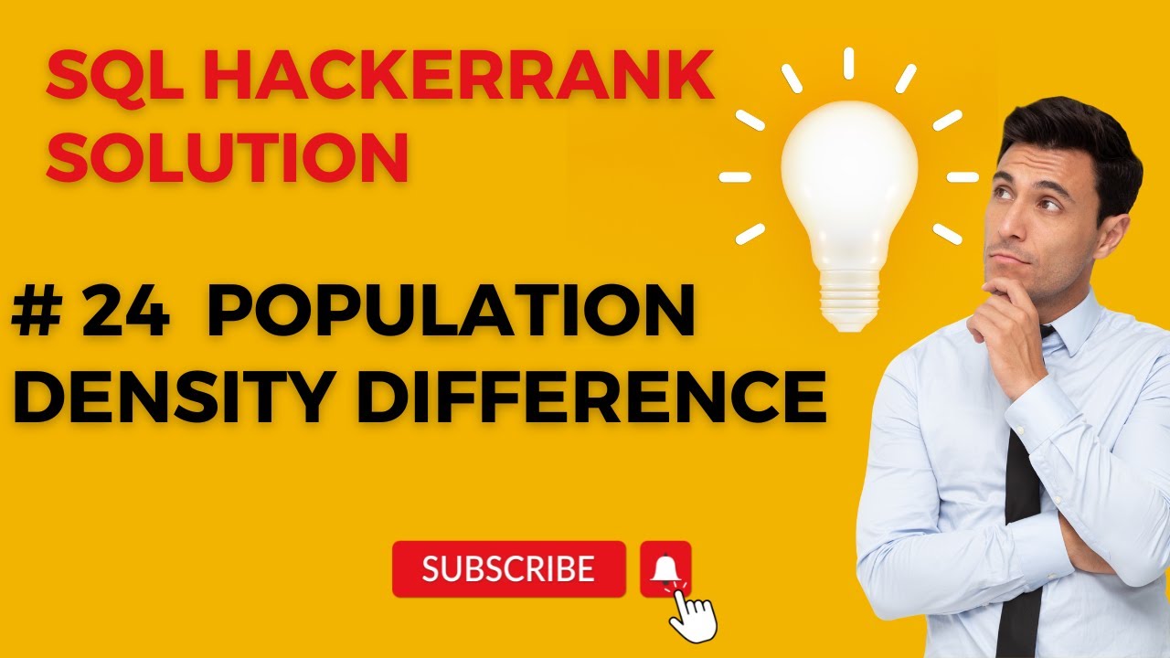Hackerrank SQL Solution |#24 population density difference| SQL| Data Analyst Explorers