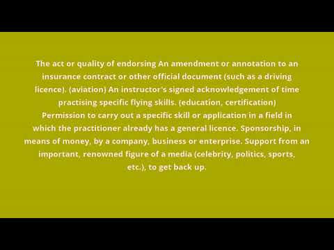 what is the meaning of endorsement