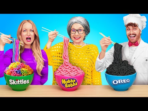 NEW 123GO! Me Vs Grandma Vs Chef Cooking Challenge 🍳😂 Funny Food Recipes!