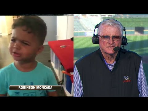 CHC@CWS: Moncada's son imitates Hawk's home run call