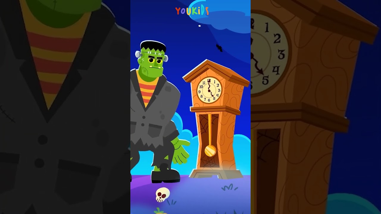 Hickory Dickory Dock | Halloween Song with Frankenstein