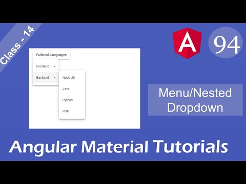 angular material menu | Angular material nested dropdown | Angular material dropdown #angular