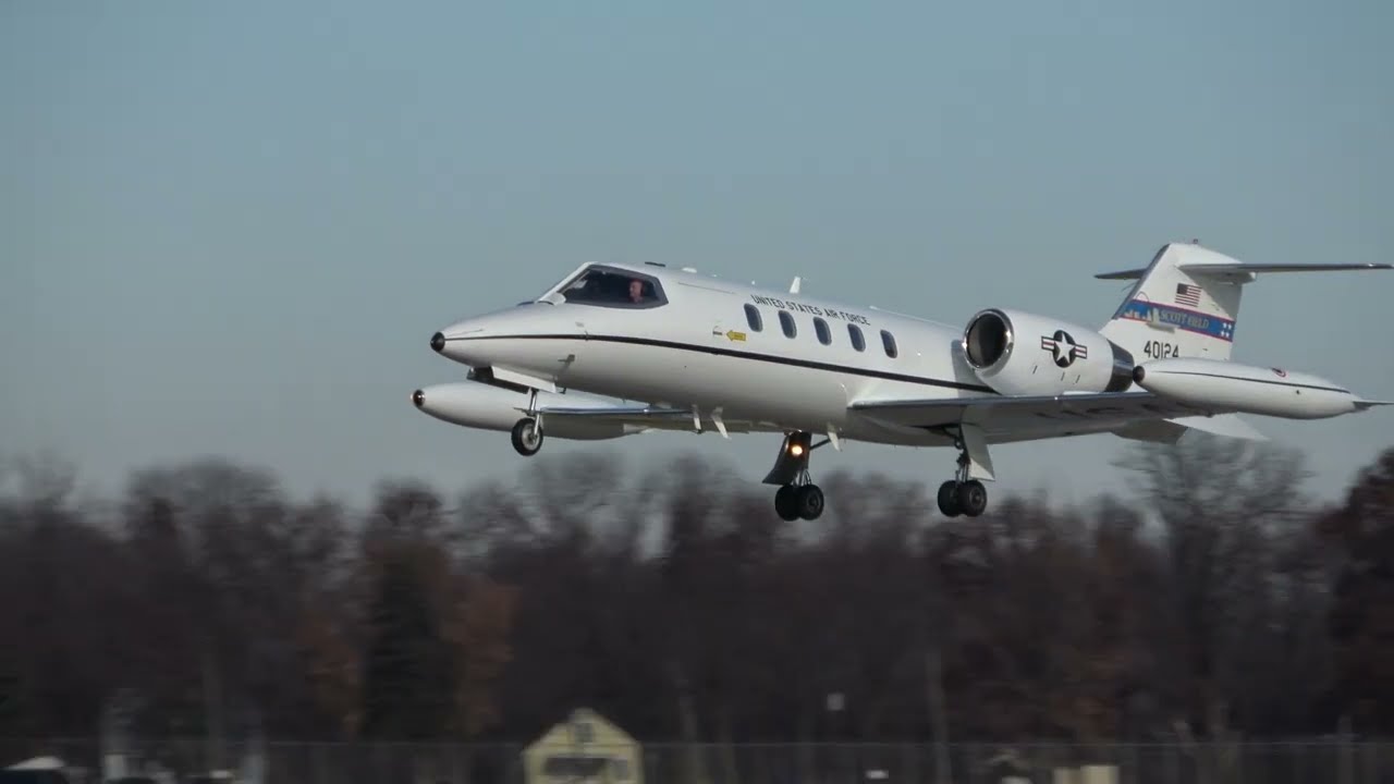 USAF C-21 Learjet 35 Airplane Landing