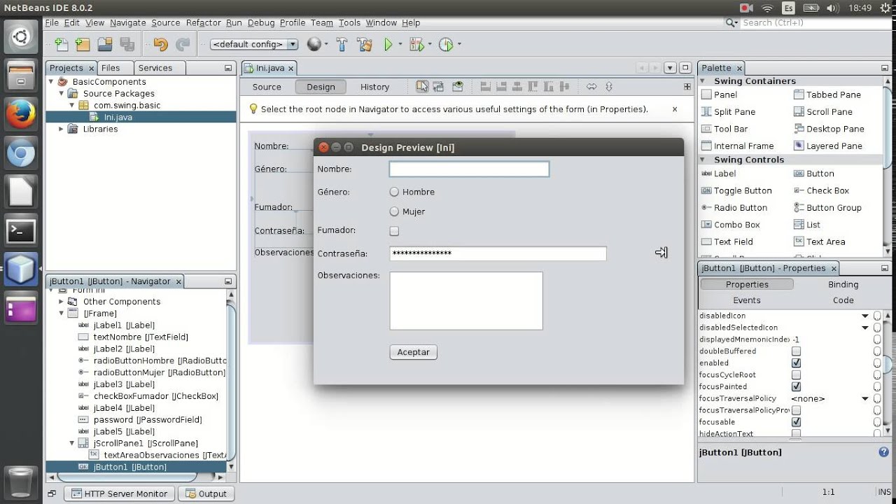 Java Swing componentes básicos