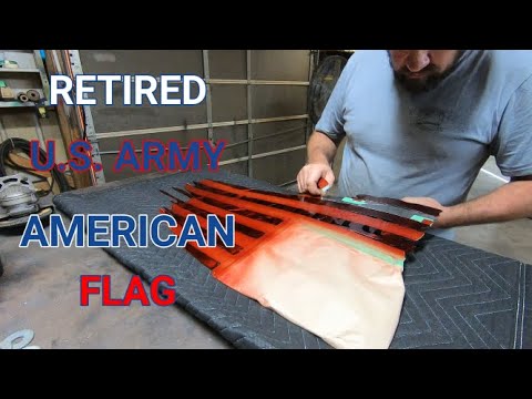 Making a American U.S.ARMY Retired metal flag