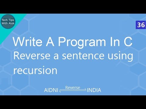 C Program to Reverse a sentence using recursion