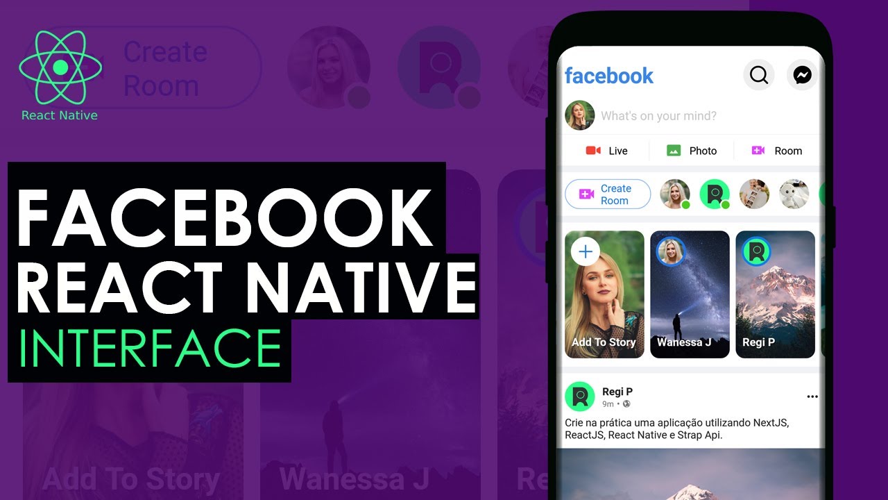 Facebook React Native clone Interface & styled components