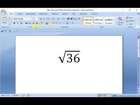 How To Type Numbers With Square Root Symbol In Microsoft Word