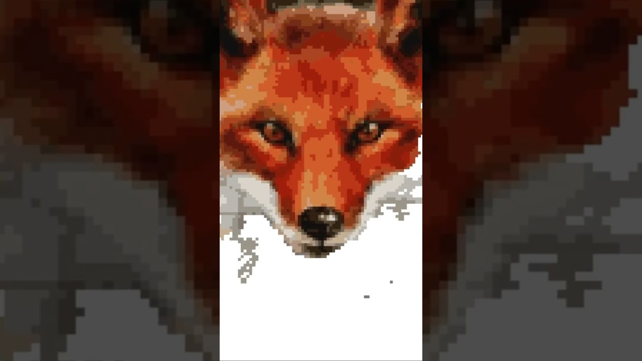 Coloured a fox Pixel Art 65