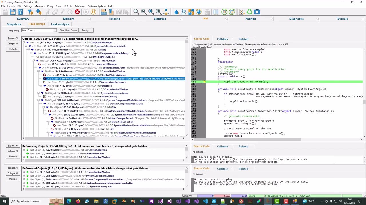 .Net Memory Leak Detection - detecting memory leaks in a C# application