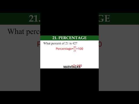 What percent of 21 is 42? #fyp #shortsfeed #shorts #mathtalks #mathproblem