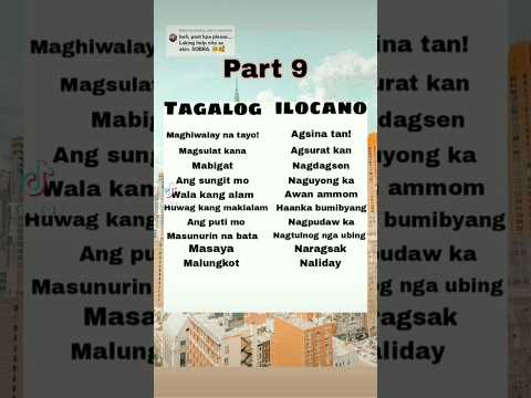 Learn Ilocano Words with me. Part 9 #ilocanowords #translate #tagalog #learnwithme #ilocanoak #watch