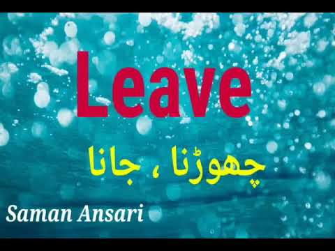 Use Leave in Different Situation || Learn English Sentences Through Urdu