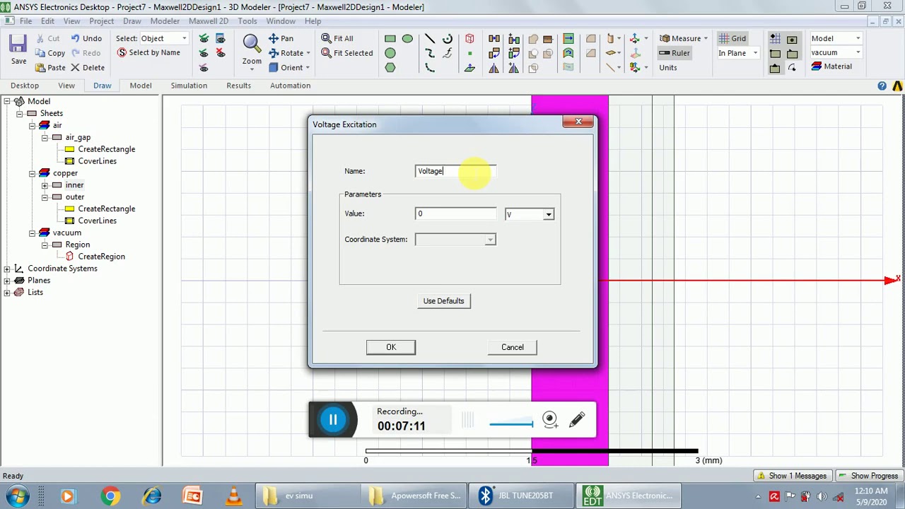 Electrostatic analysis ANSYS Maxwell