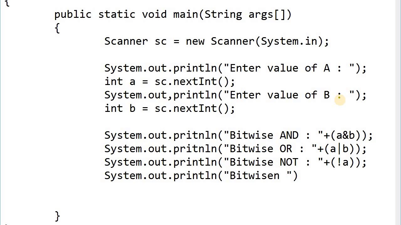 [2020]-in JAVA - Operators - Bitwise Operators