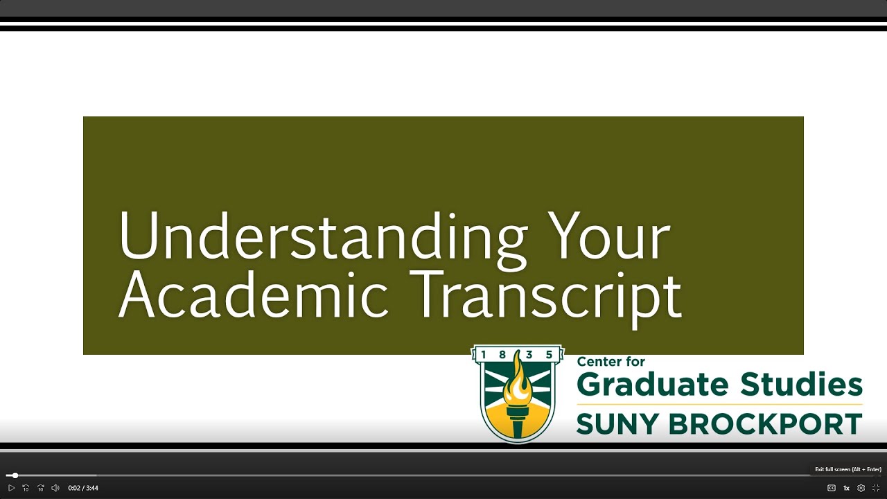 Understanding Your Academic Transcript