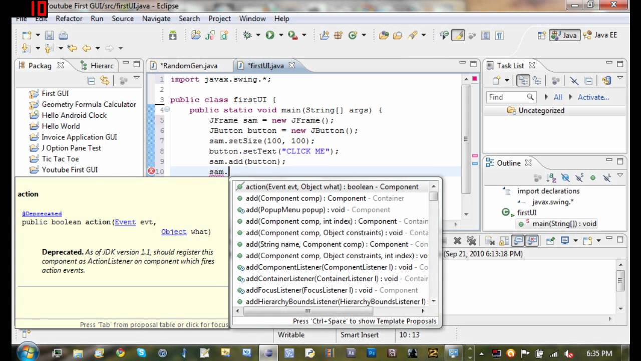 Java Tutorial 9 - GUI's!