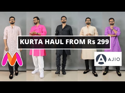 Myntra kurta haul men 2022| AJIO kurta haul for men| Myntra Right to fashion sale| Festive kurtas