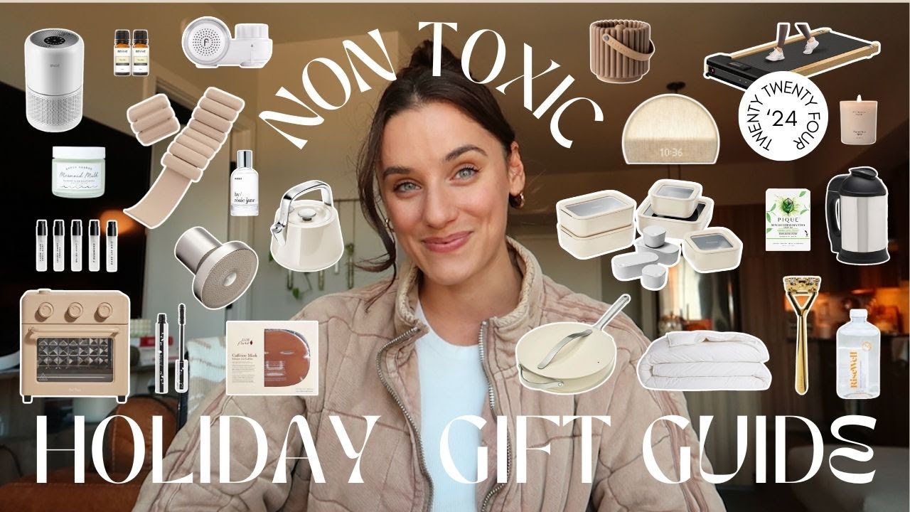 NON TOXIC HOLIDAY GIFT GUIDE 🤍 non toxic gift ideas, non toxic skincare, under $30 non toxic swaps