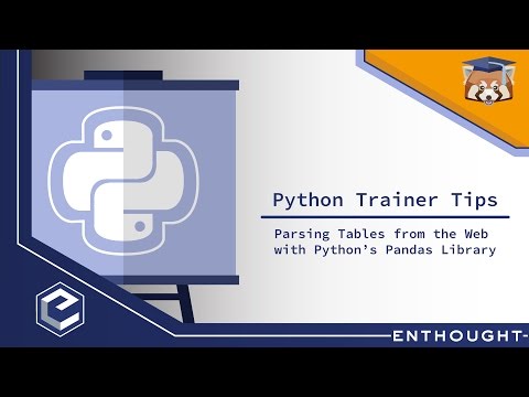 Python Trainer Tip: Parsing Tables from the Web with Python's Pandas Library
