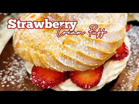 The Most Delicious 🍓🍓🍓 Strawberry Cream Puff