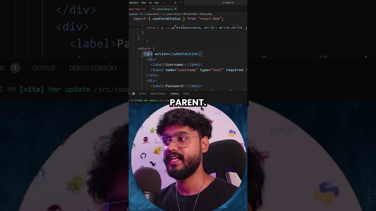 useFormStatus Hook in React 19 😲🔥 #reactjs #javascript #reactjstutorial