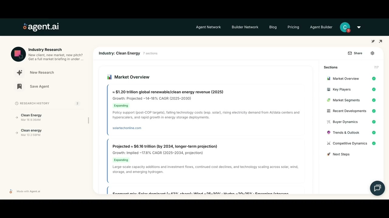 Understand Any Market in Minutes | Industry Research AI Agent Demo