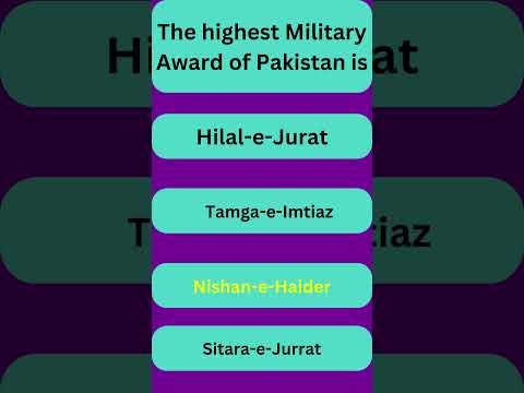 Highest Military Award of Pakistan | Pakistan Army Highest Award