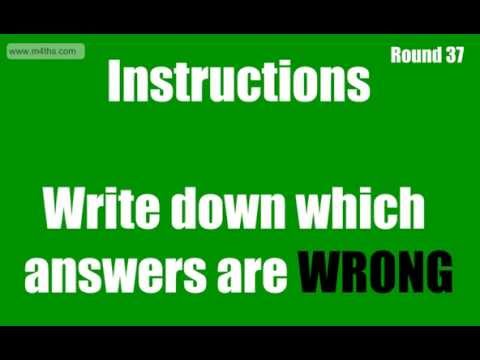 Round 37 - www.m4ths.com Challenge GCSE C Grade Target Quiz - Calculator - Common Misconceptions