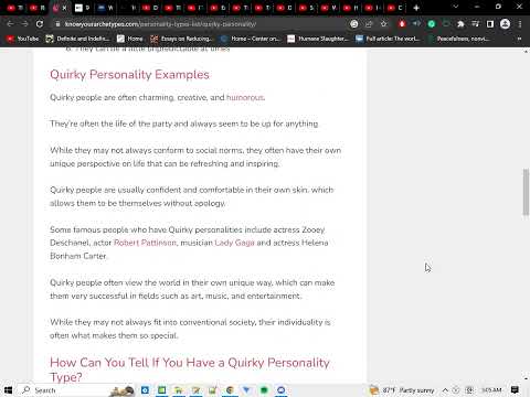 What is a Quirky Personality Type?
