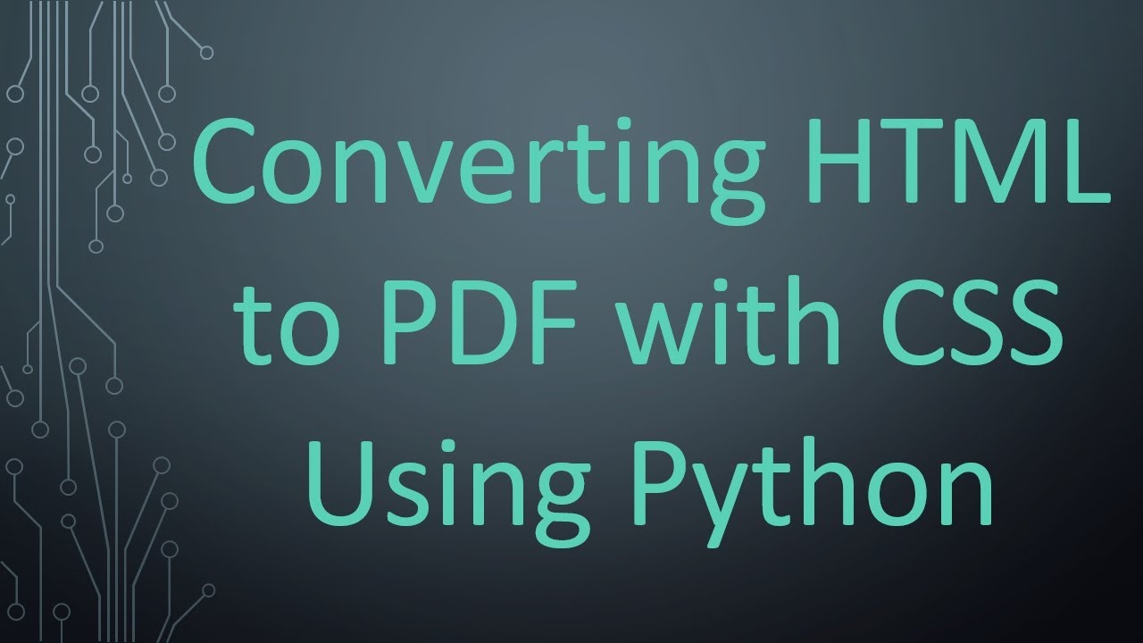 Converting HTML to PDF with CSS Using Python