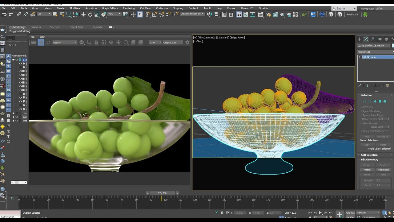 Grape Physix Simulation Experiment Tyflow - Redshift SSS