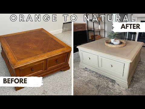 $20 Coffee Table Makeover: From Orange Oak to White Oak!