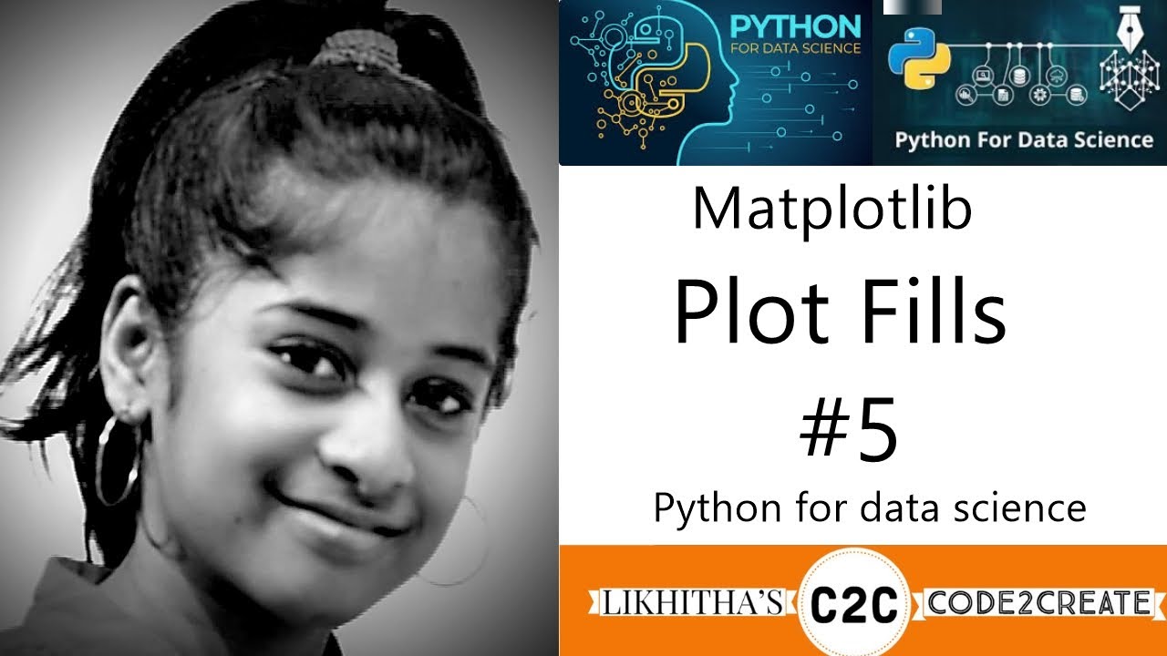 #5 Matplotlib tutorial - Filling area on line plots - python for data science training - code2create