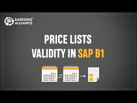 PRICE LISTS VALIDITY IN SAP BUSINESS ONE