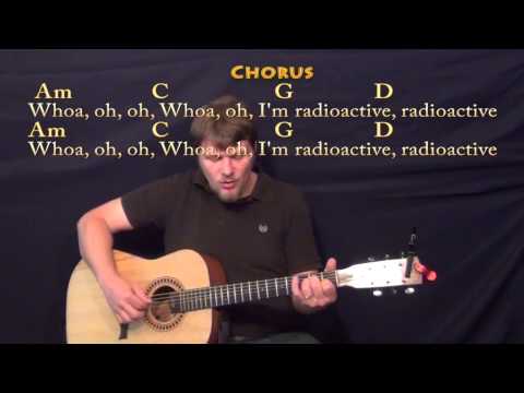 Radioactive - Fingerstyle Guitar Cover Lesson with Chords/Lyrics