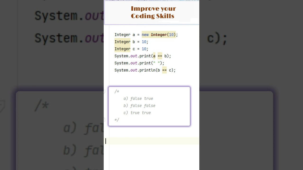 #361 Java Coding MCQ Questions for Interviews #shorts #java #coding