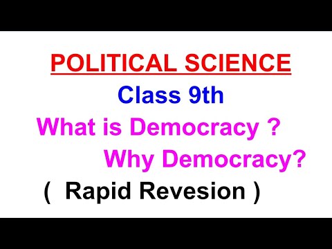 Class 9th polity Chapter 1 " What is Democracy And Why Democracy" Rapid Revesion in a single video 🔥